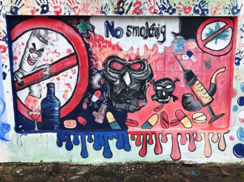 Sakon Nakhon Anti-Drugs Mural | Thai Student Art